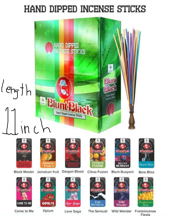 Hand-Dipped Incense Sticks (Blunt Black) 72 sticks – Reval Distributor