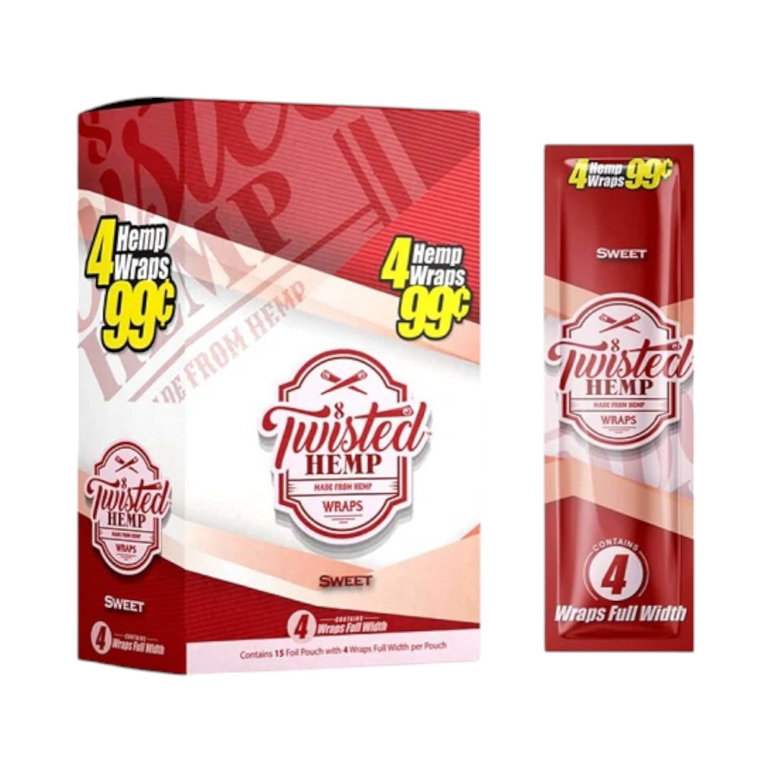 Twisted Full-Width Wraps – 15 Pack (4 Wraps Per Pack) – Reval Distributor